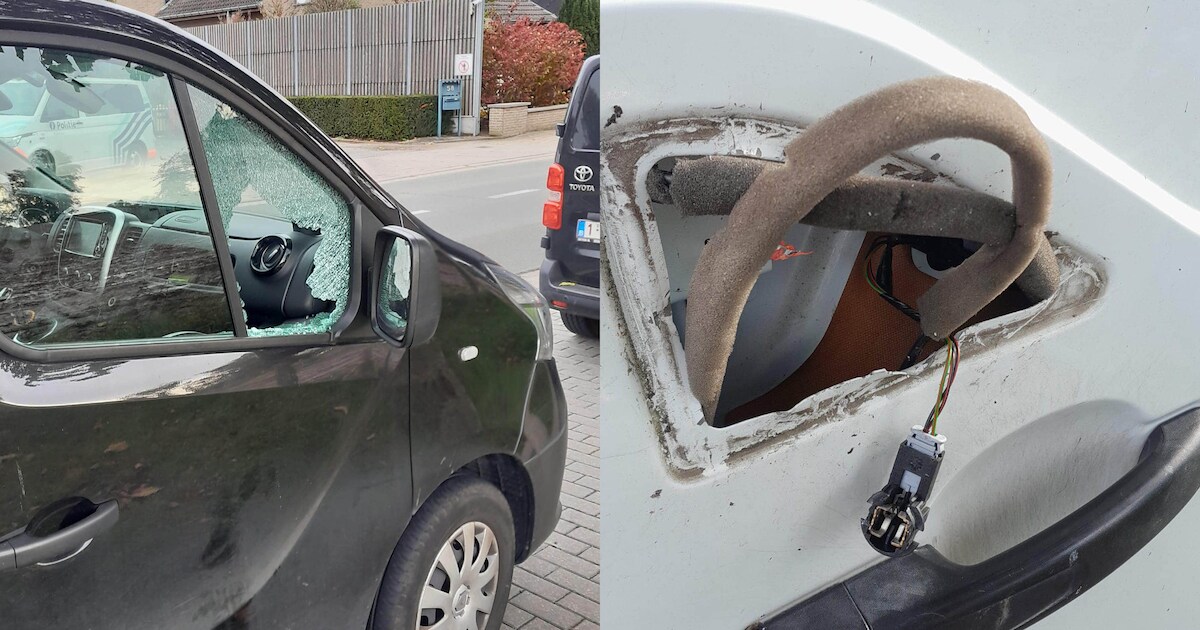Dieven slaan toe in drie bestelwagens in dezelfde straat: “Zelfs bouten ...