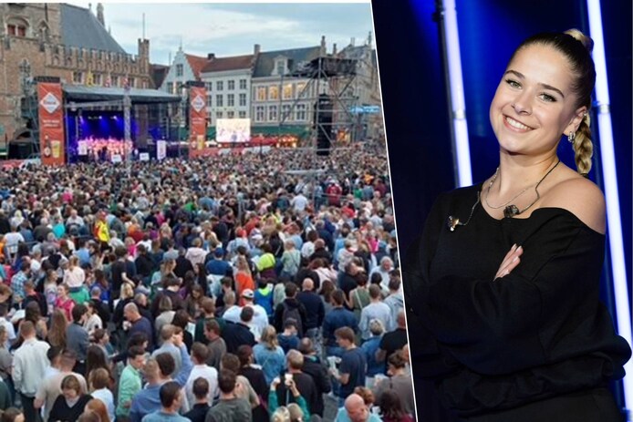 Laura Tesoro en Stan Van Samang op affiche van Bavik Dagen Brugge die ...