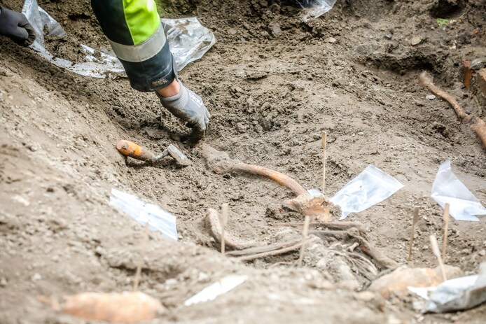 Beschilderde grafkelder uit 14de eeuw ontdekt onder Onze-Lieve-Vrouwekerkhof: “Ook al 45 ...