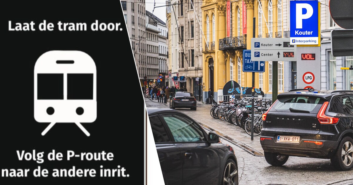 “Volg de P-route naar de andere inrit”: test aan parking Kouter om ...