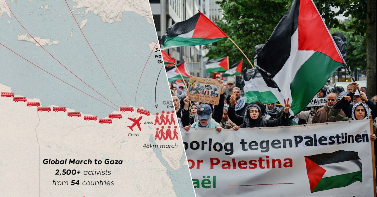 Duizenden mensen onderweg naar Egypte voor ‘Global March to Gaza’ aan ...