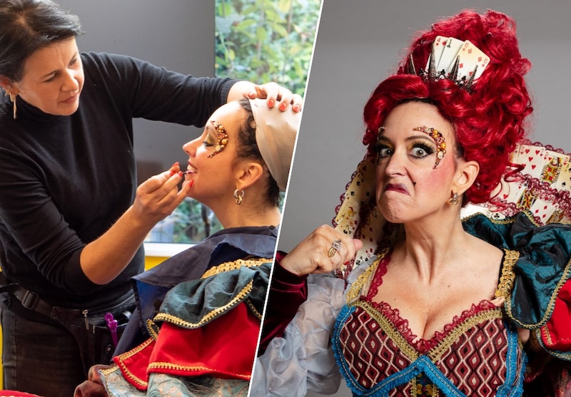 KIJK. Anke Buckinx ondergaat metamorfose voor haar rol als ‘Queen of Hearts’ in musical ‘Alice ...