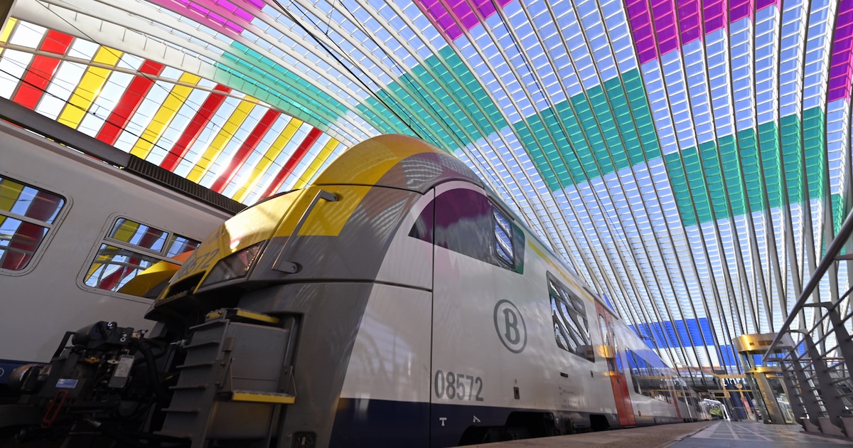 IN BEELD. Treinstation Luik-Guillemins baadt in de kleuren van de ...