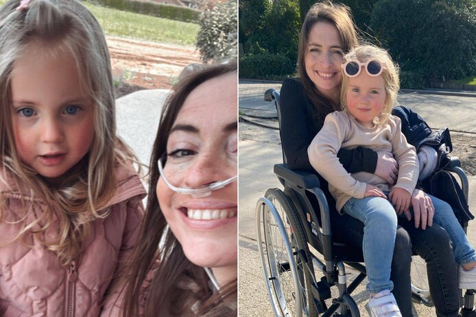 Michelle (34) bij thuiskomst na complexe tweede longtransplantatie ...