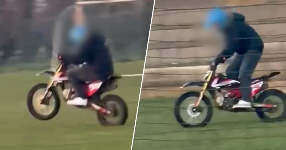 KIJK. Beelden tonen hoe man voetbalveld van Huvo Jeuk gebruikt als ...