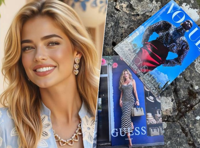 Blond model van Guess-campagne in ‘Vogue’ bestaat niet, maar is AI ...