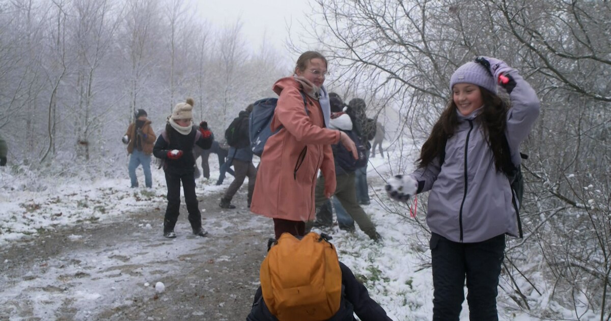 Eerste sneeuwballengevecht in de Ardennen | VTM Nieuws | HLN.be