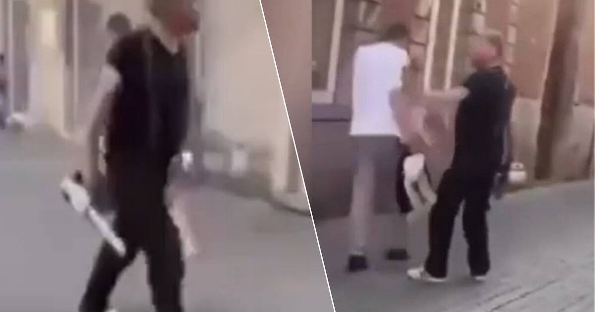 KIJK. Man loopt met ronkende kettingzaag door centrum van Namen “om ...
