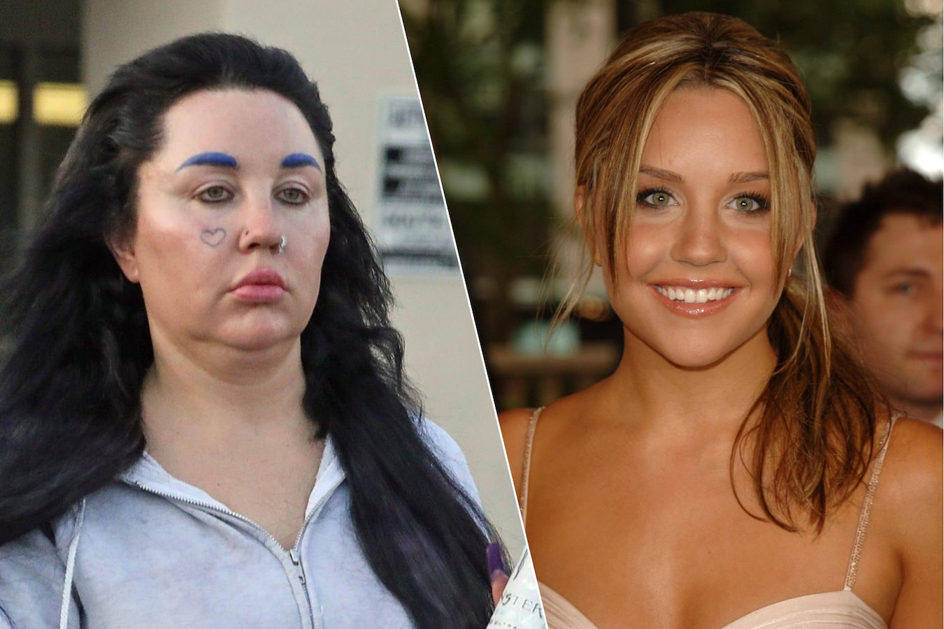 Pikzwarte haren en blauwe wenkbrauwen: Amanda Bynes verrast met ...