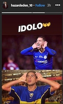 Eden Hazard eert idool en inspiratiebron Riquelme | Foto | hln.be