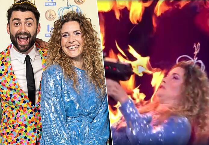 Maureen Vanherberghen steekt zichzelf per ongeluk in brand tijdens Gala ...