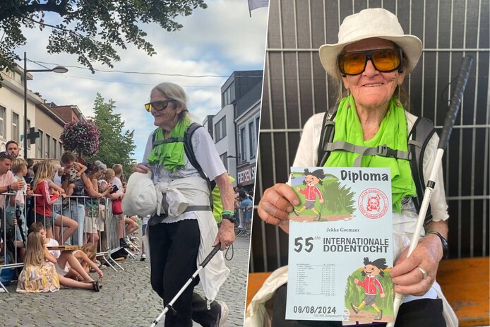 Oudste deelnemer van de Dodentocht is 87 jaar... en kocht pas 1,5 uur voor de start een ticket ...