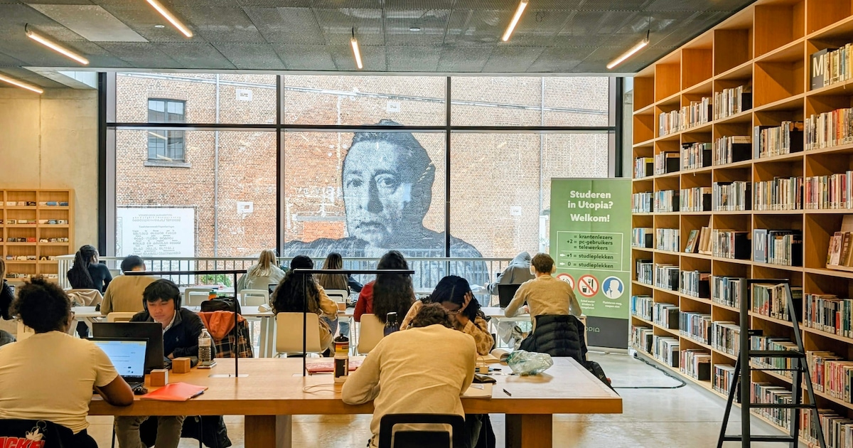 Studenten blokken in Aalsterse bib Utopia, maar enkel met ‘blokblokje ...