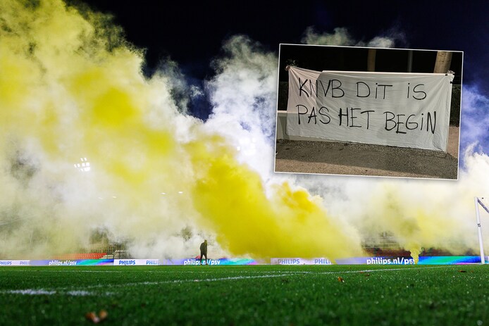 Vitesse-fans verstoren duel in Nederlandse tweede klasse met rookbommen ...