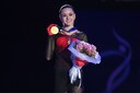 Olympische concurrentes van kunstschaatster Loena Hendrickx spelen met ...