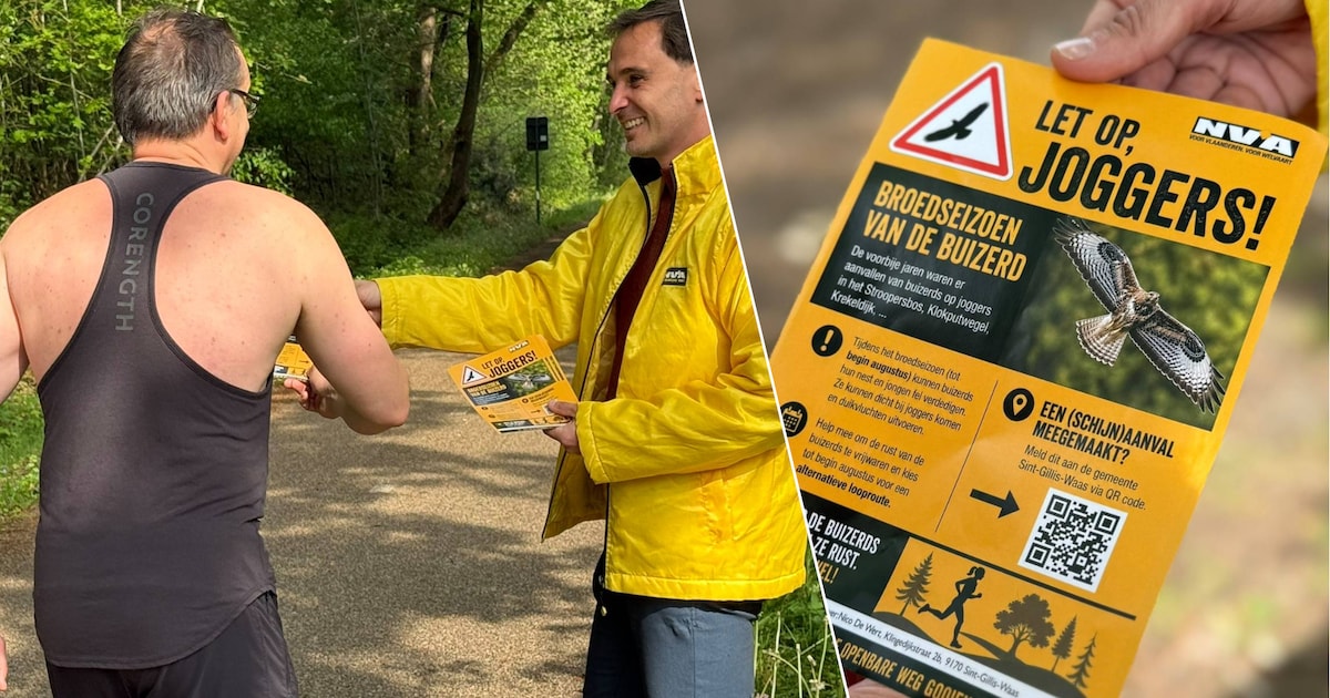 N-VA Sint-Gillis-Waas informeert lopers over buizerds tijdens ...