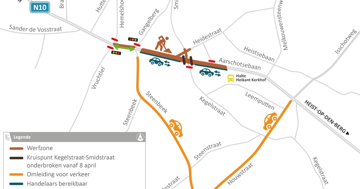 Werken aan kruispunt Kegelstraat met Smidstraat starten op 8 april: “Nieuwe fundering en ...