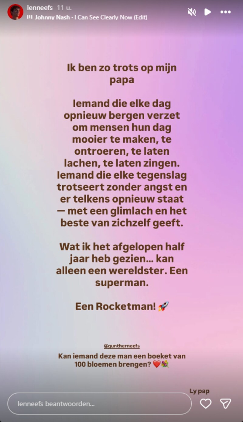 Len Neefs trots op papa Günther, die herstelt van hersentrombose: “Wat ...