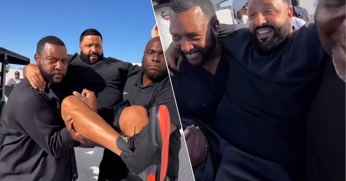 KIJK. DJ Khaled eist dat hij gedragen wordt door bodyguards om zijn ...