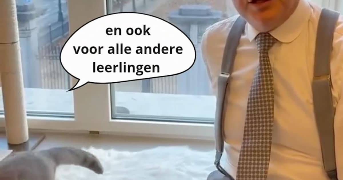 Premier Bart De Wever en kat Maximus wensen leerlingen van Heilig Hart ...