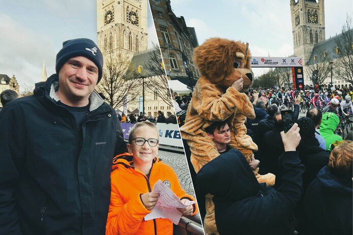 Massa mensen geniet van start Gent-Wevelgem, ook Wout (10) en papa ...