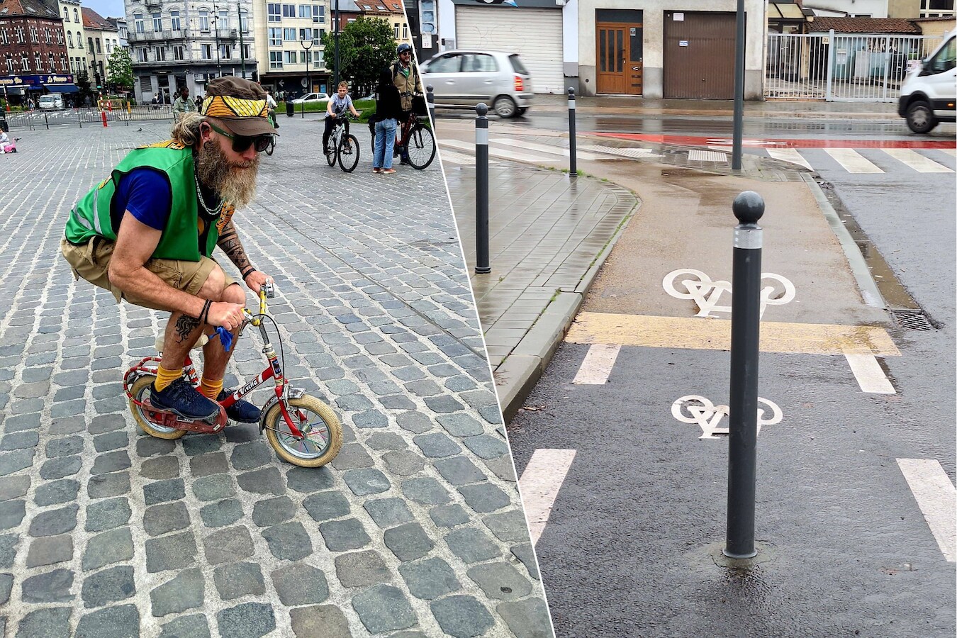 Benjamin (46) gaat viraal met video over een bizar fietspad in Jette ...
