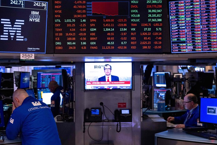 De beurs staat weer op het niveau van voor de zotternijen van Trump ...