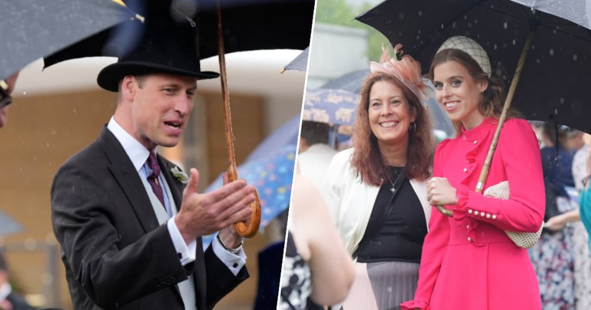 KIJK. Prins William trotseert regen tijdens tuinfeest zonder vrouw Kate ...