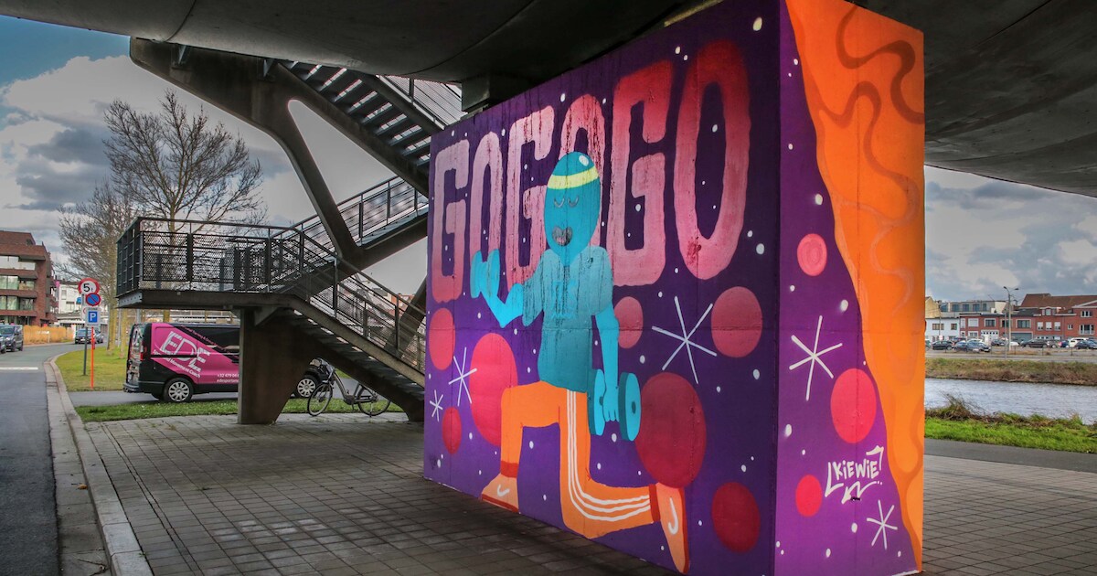 Nieuwe streetart is knipoog naar ‘sportbrug’ Ronde van Vlaanderenbrug ...