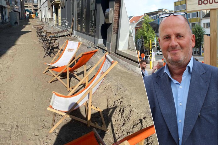 Strandstoelen op bouwwerf Kaaistraat: “Nog even doorbijten, het einde ...