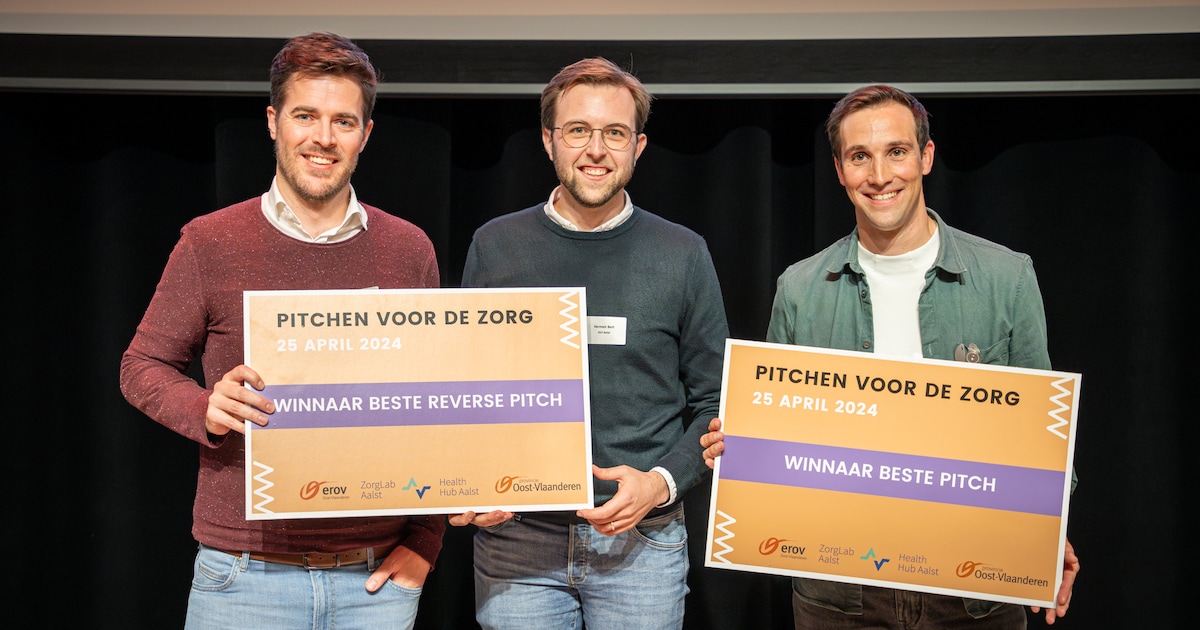 Remko, Dries en Bert winnen ‘Pitchen voor de Zorg’ | Aalst | HLN.be