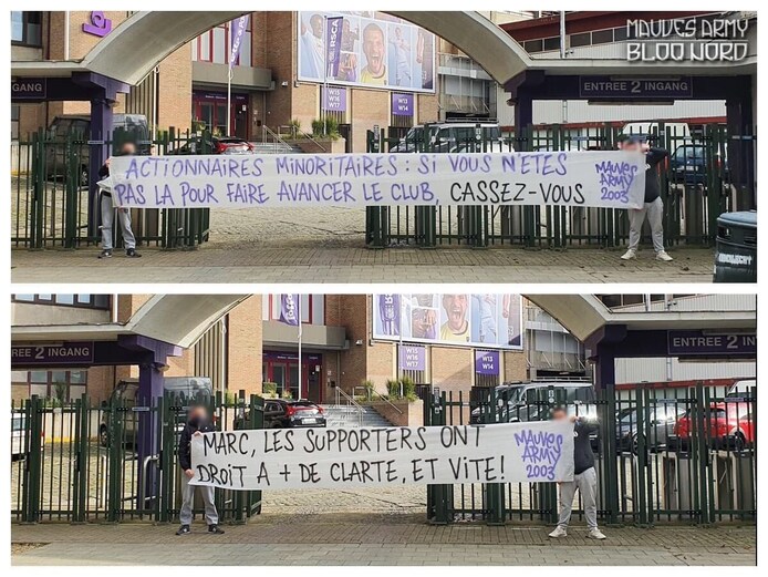 Supportersvereniging Mauves Army voert protest aan stadion RSCA: “Als ...
