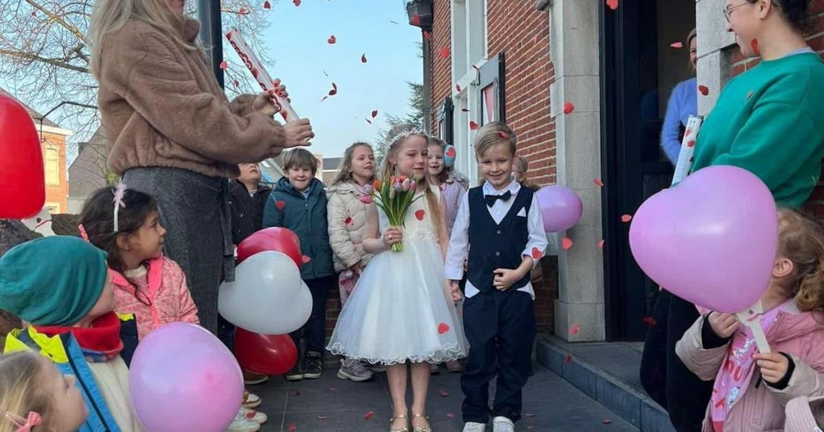 Valentijn om nooit te vergeten: Kleutertjes Marie-Lou en Tuur huwen in ...