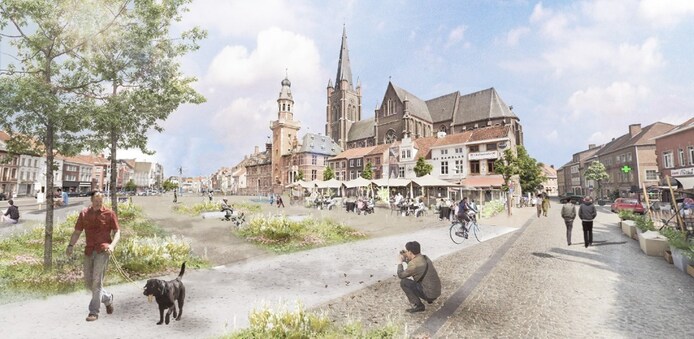 Zo kan Markt Eeklo er na de werken uitzien: “Veel groen, waterinfiltratie en gezellige ...