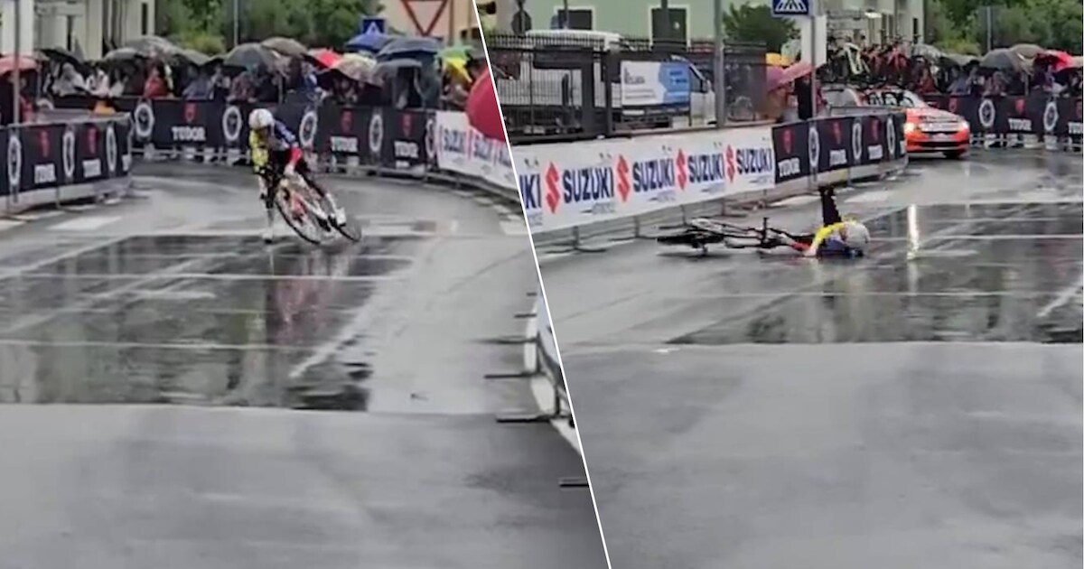 KIJK. Geen averij dankzij helm: zo hard ging Egan Bernal onderuit in ...