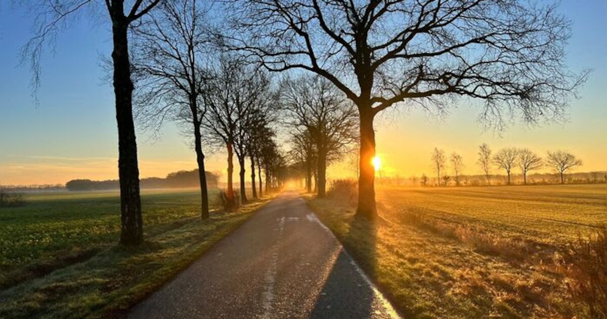 Zachte temperaturen en ochtendzon: Kim geniet onderweg naar het werk ...