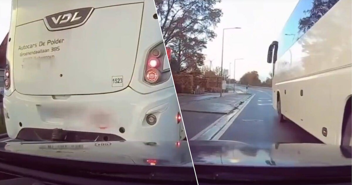 KIJK. Dashcamvideo toont hoe buschauffeur ‘brake checks’ uitvoert en ...