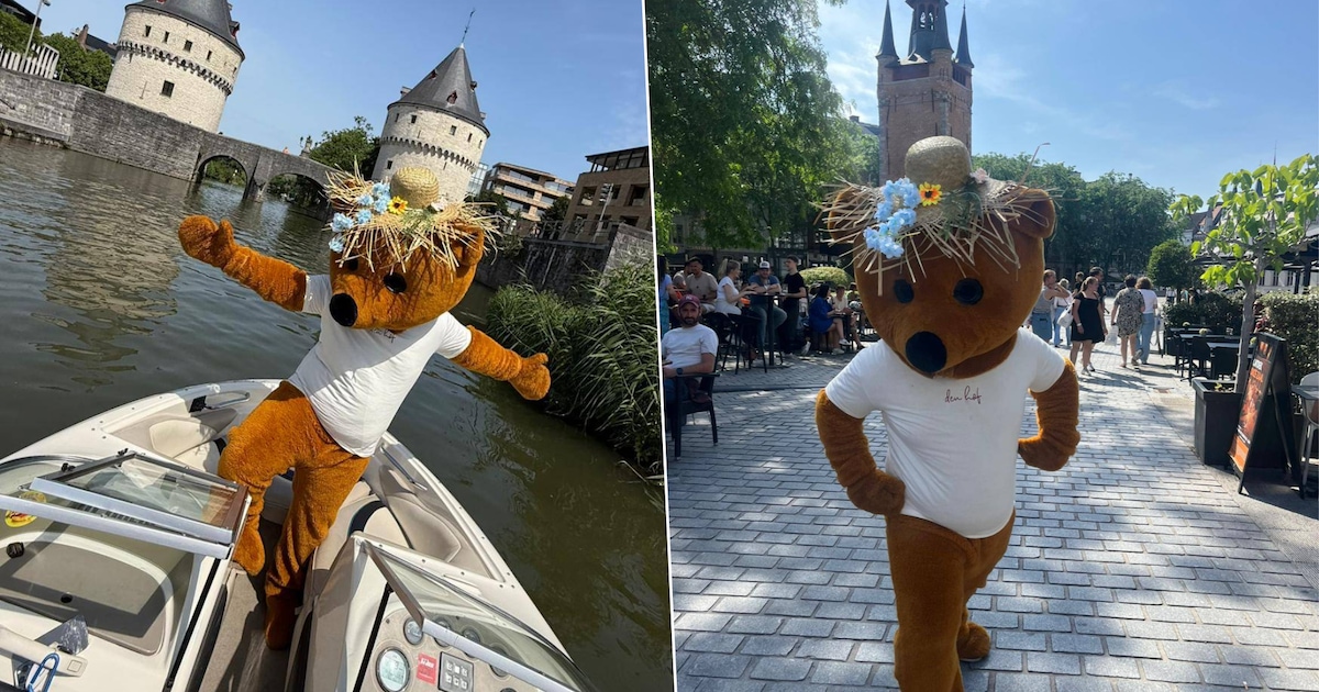 Mascotte Hofke promoot nieuwe zomerbar Den Hof | Kortrijk | HLN.be