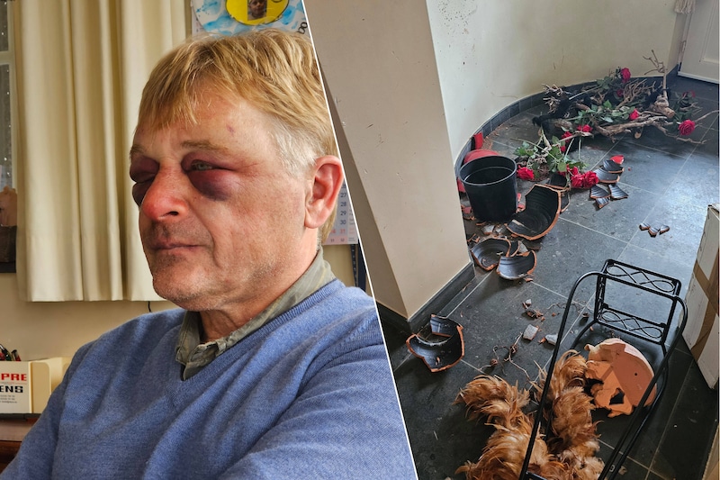 Jan (56) krijgt zware klappen van overvallers, maar kan terugkloppen ...
