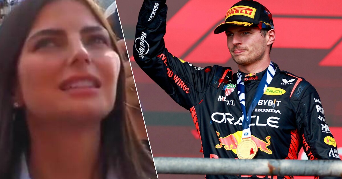 KIJK. Verstappen (en vriendin) duidelijk niet onder de indruk nadat publiek hem op de korrel ...