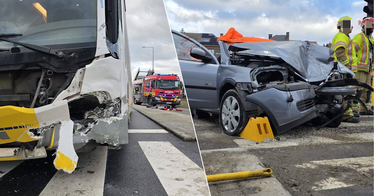 Jonge vrouw (21) gekneld bij zware botsing met Lijnbus in Diegem ...