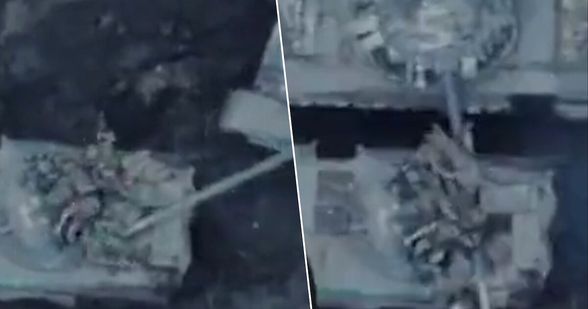 KIJK. Russische tank maait eigen soldaten omver met loop van tank ...