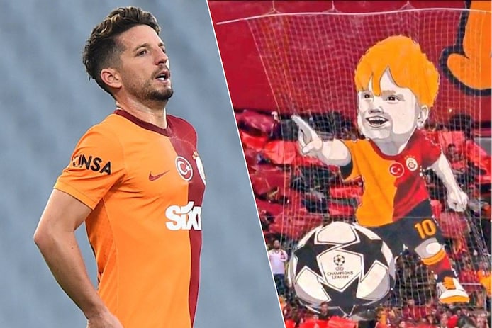 Tifo met Ciro Mertens (2) werkt niet inspirerend: Galatasaray nog niet ...