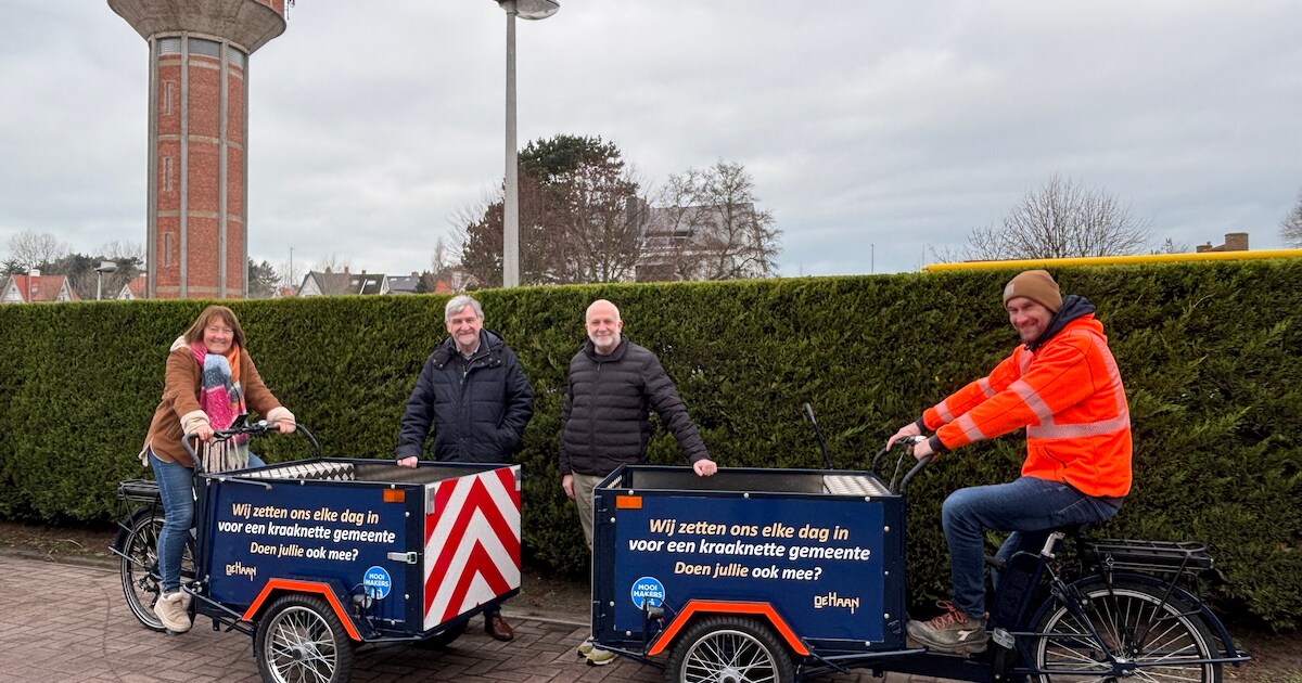 Straatvegers krijgen nieuwe elektrische bakfietsen | De Haan | HLN.be