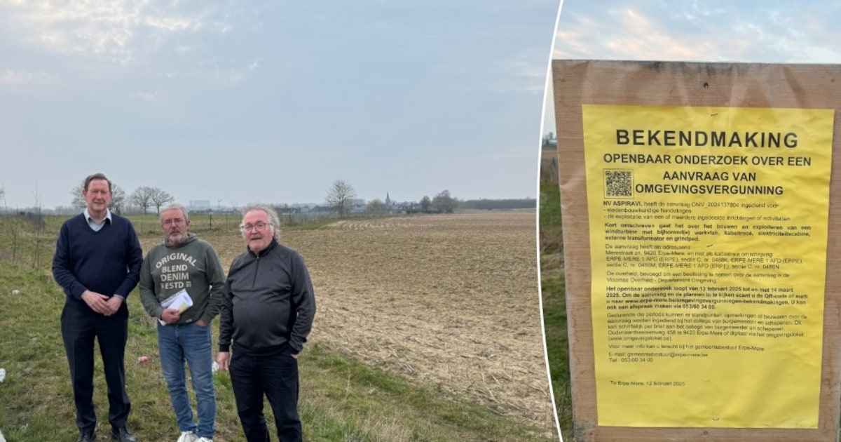 Buren zien komst reuzeturbine naast E40 en begraafplaats niet zitten ...