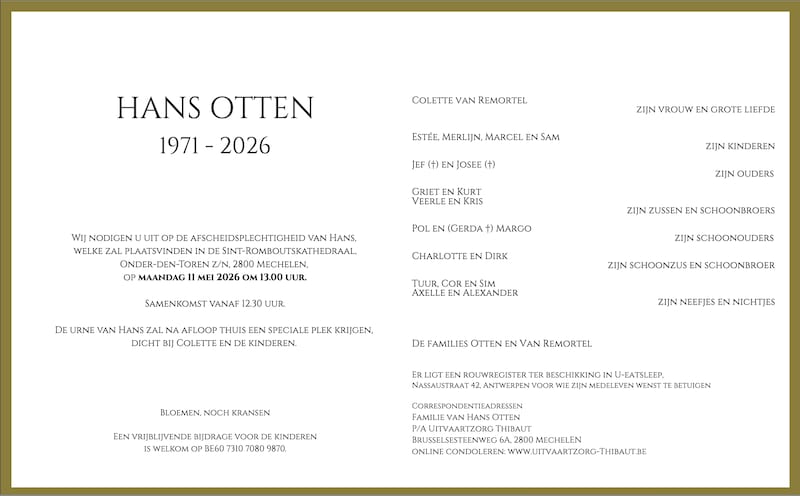 Weduwe ontroerd door massale opkomst op uitvaart Hans Otten (55): “Hij ...