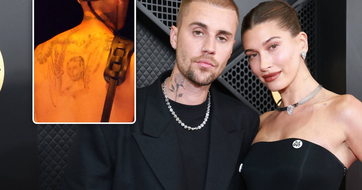 Justin Bieber tatoeëert gezicht van zijn vrouw Hailey op zijn rug en ...
