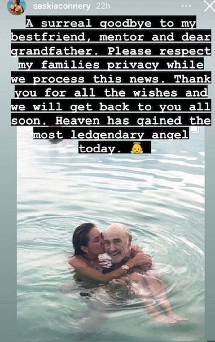 Kleindochter Sean Connery deelt emotioneel eerbetoon: “Surreëel ...