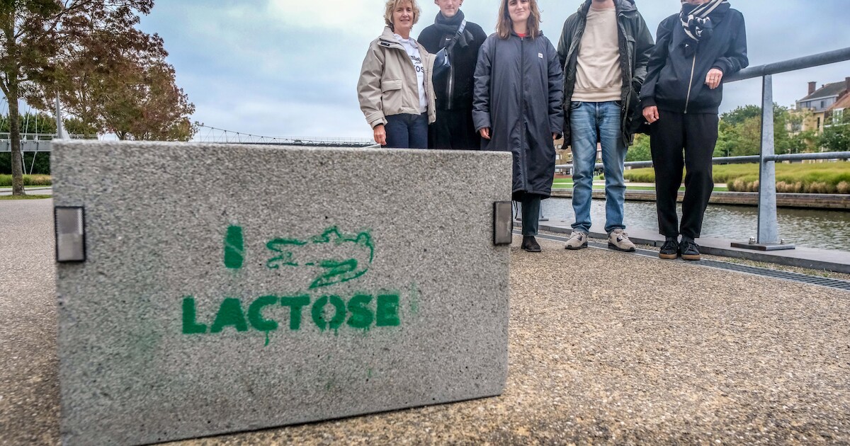 Stad restaureert ‘Lactose’-tag van Henri B. Defauw op Kortrijkse bank ...