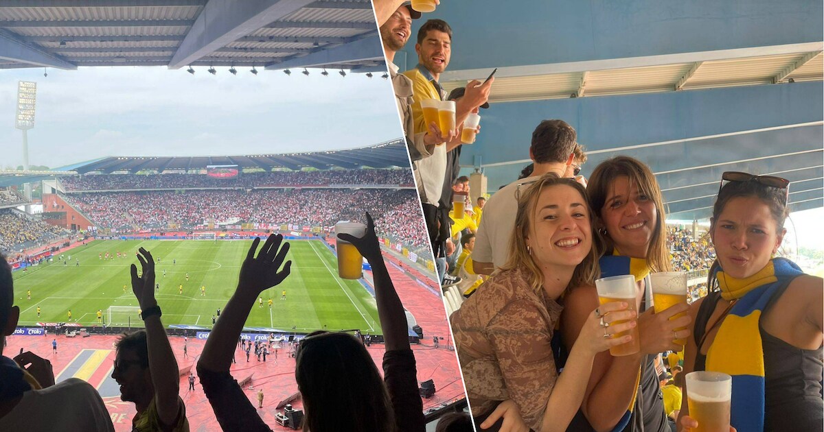 Union-supporters juichen hun favoriete ploeg toe voor Bekerfinale ...